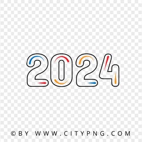 Red And Blue 2024 New Year PNG | Citypng