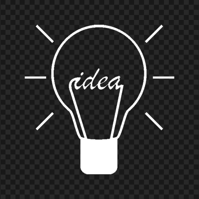 HD Idea Bulb White Icon Symbol PNG | Citypng