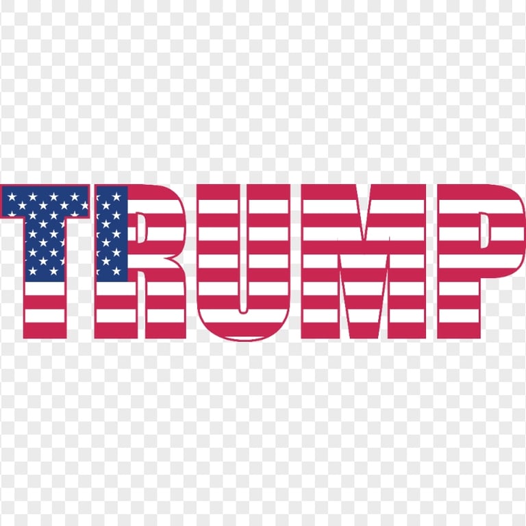 Trump Text Word With Us Flag | Citypng