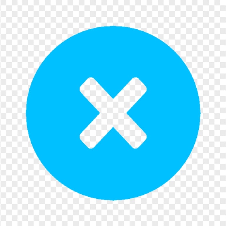 Blue Round Close X Icon HD PNG | Citypng