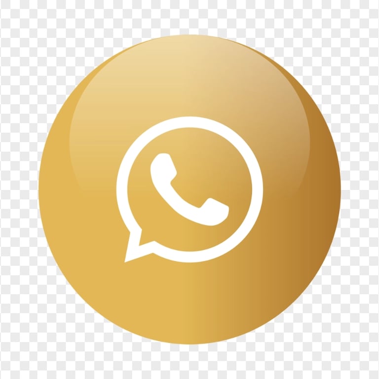 HD Round Golden Gold Whatsapp Icon PNG | Citypng