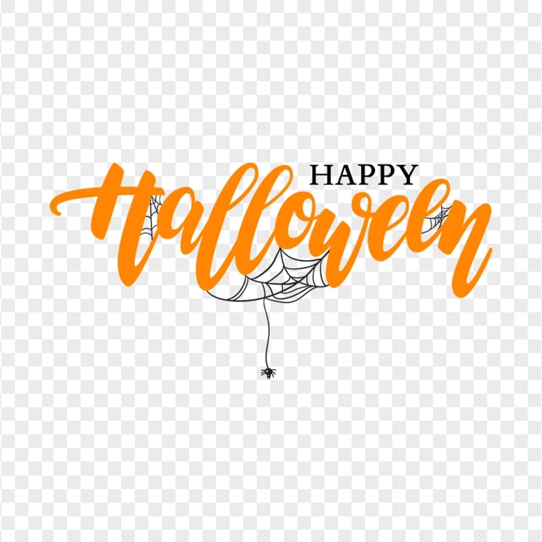 HD Happy Halloween Orange Words Letters Text Font PNG | Citypng