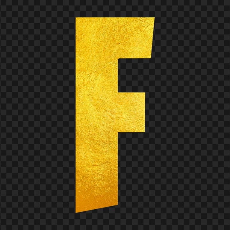 HD Gold F Fortnite Logo Letter PNG | Citypng
