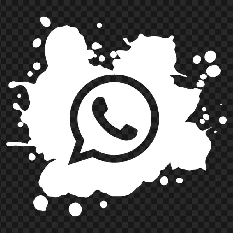 HD Paint Splash White Outline Whatsapp Wa Whats App Icon PNG | Citypng
