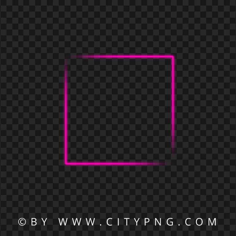 Aesthetic Neon Pink Square Frame PNG Image | Citypng