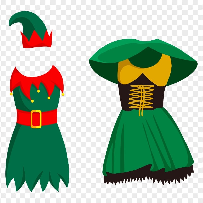 HD Christmas Cartoon Elves Elf Suit Clothes Dress PNG | Citypng