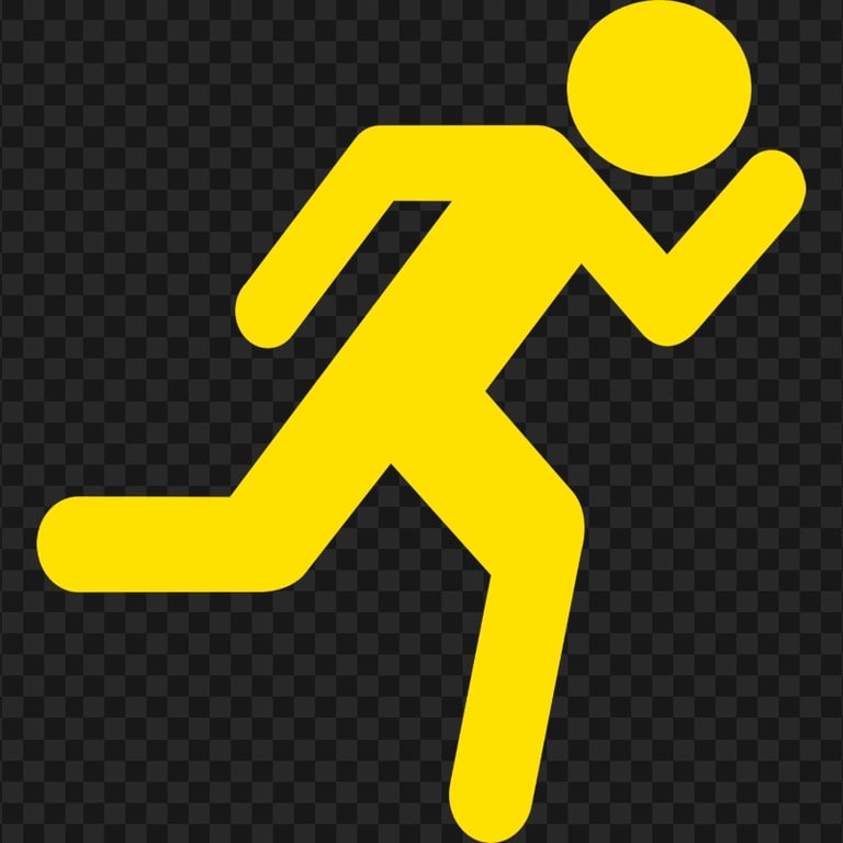 White Stickman Silhouette Running PNG | Citypng