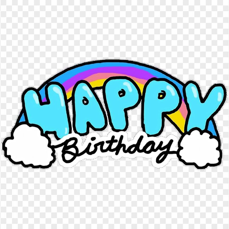 HD Happy Birthday Text Words Comic Cartoon Style PNG | Citypng