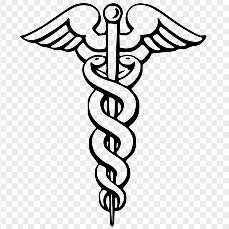 Outline Black Caduceus Medical Symbol Sign HD PNG | Citypng