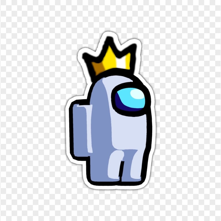 HD White Among Us Character Crown Hat Stickers PNG | Citypng