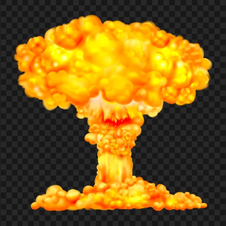Fire Explosion Mushroom Cartoon Illustration HD PNG | Citypng