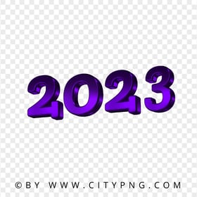 2023 Purple Metallic 3D Text Logo PNG | Citypng