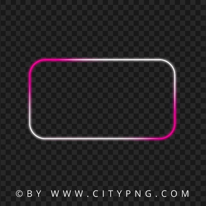 Pink And White Glowing Neon Frame PNG | Citypng