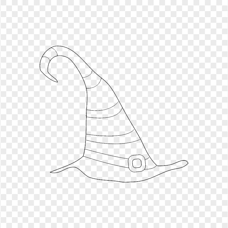 HD Black Halloween Outline Witch Hat Clipart PNG | Citypng