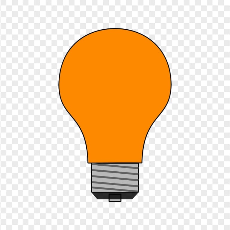 Orange Light Bulb Clipart Icon PNG | Citypng
