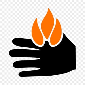 HD Orange Fire Burning Hand Icon PNG | Citypng