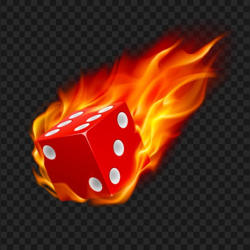 HD Dice Game On Fire Flame PNG | Citypng
