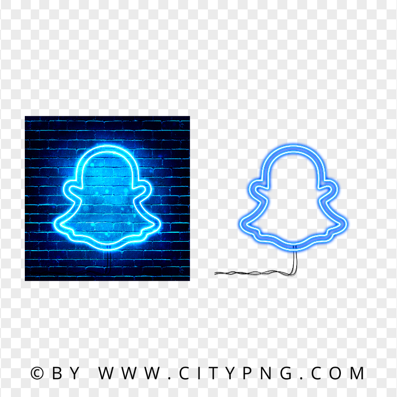 HD Snapchat Blue Neon Glowing Logo PNG | Citypng
