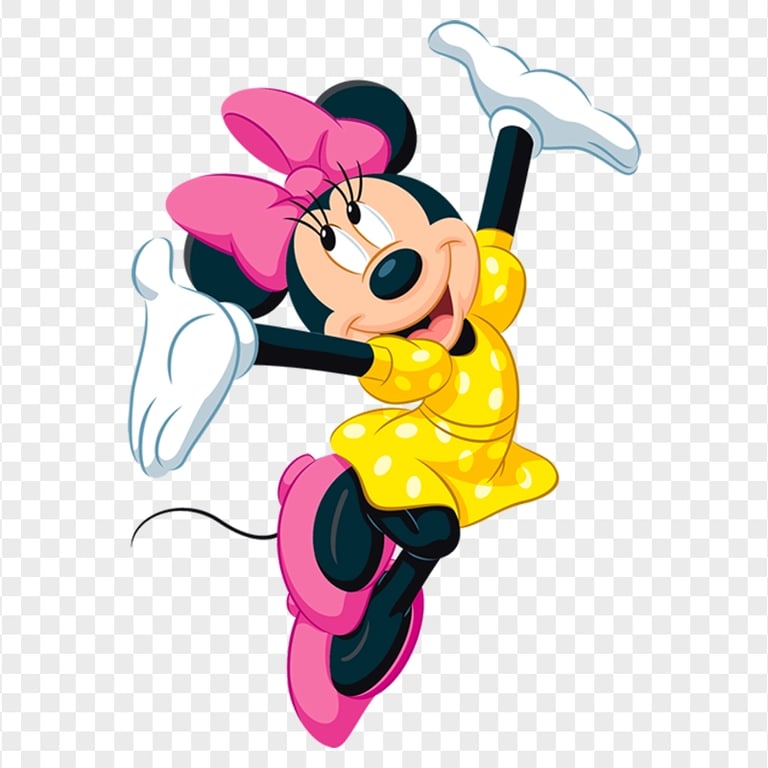 Happy Face Minnie Mouse Jumping HD PNG | Citypng