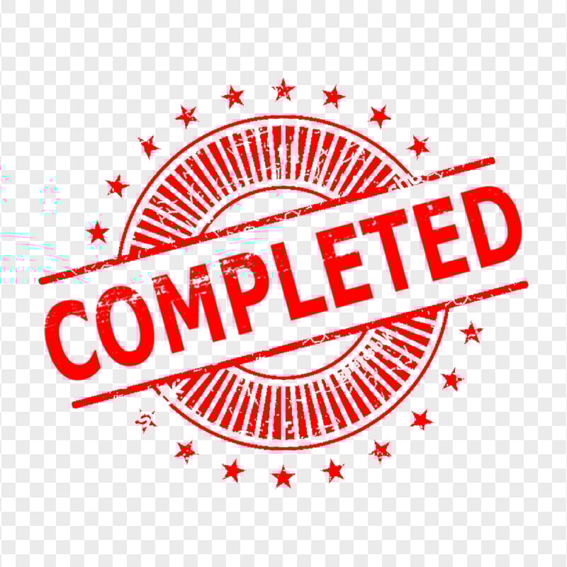 HD Red Completed Round Stamp PNG | Citypng