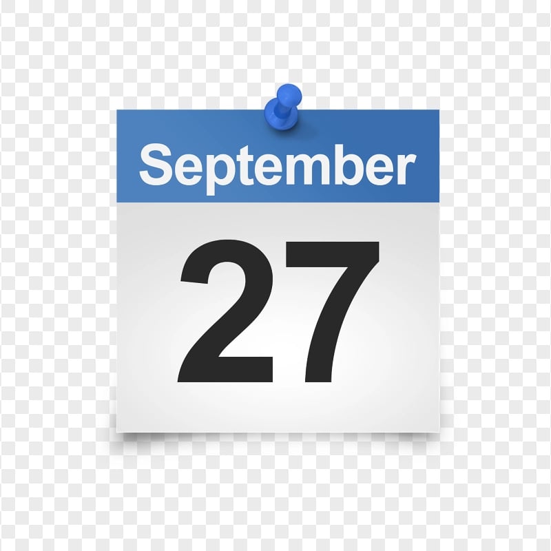 Download 27 September Calendar Icon PNG | Citypng