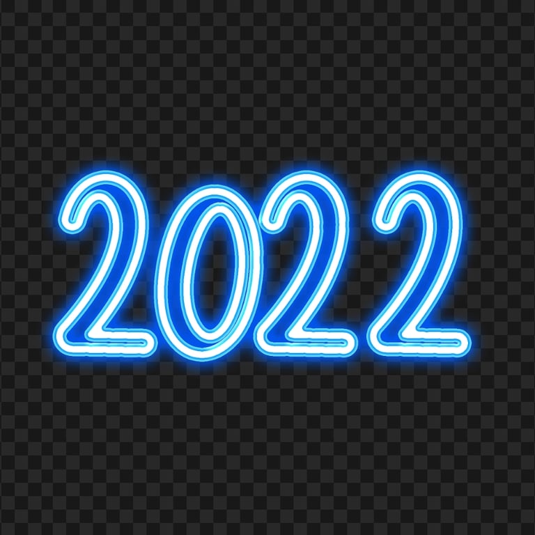 HD 2022 Blue Neon Text Logo PNG | Citypng