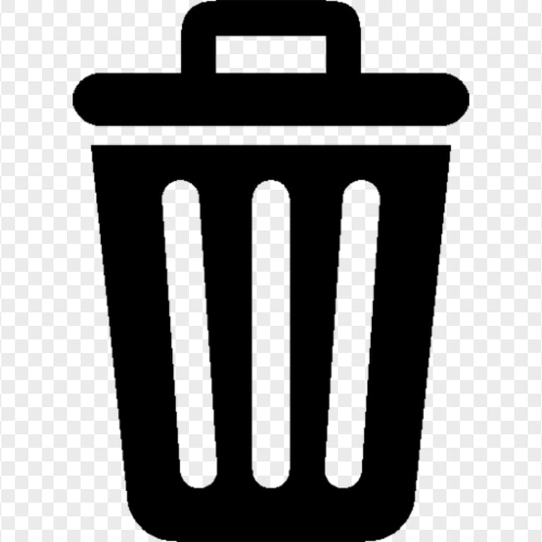 HD Rubbish Bin Basket Trash Black Icon PNG | Citypng
