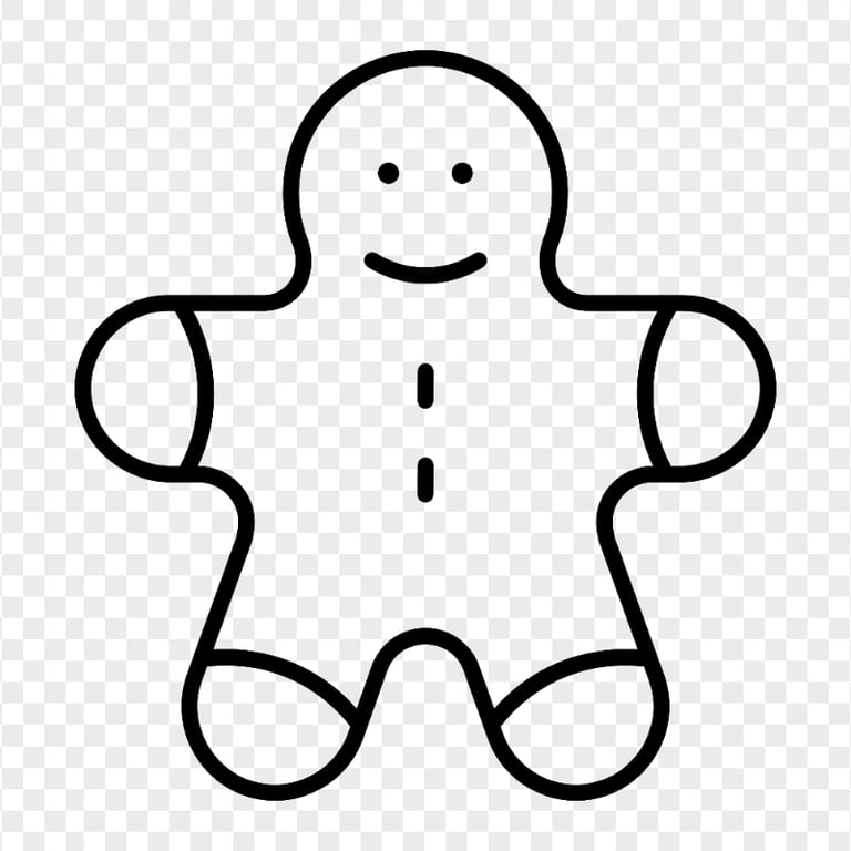 Gingerbread Man Black Outline Icon FREE PNG | Citypng