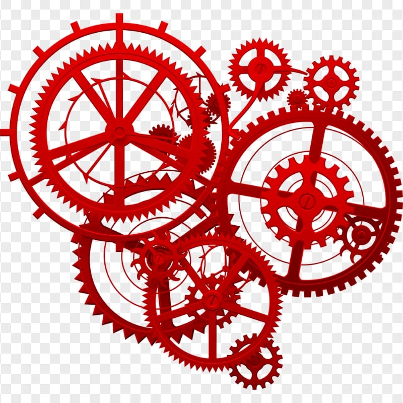 Red Mechanical Industrial Gears | Citypng