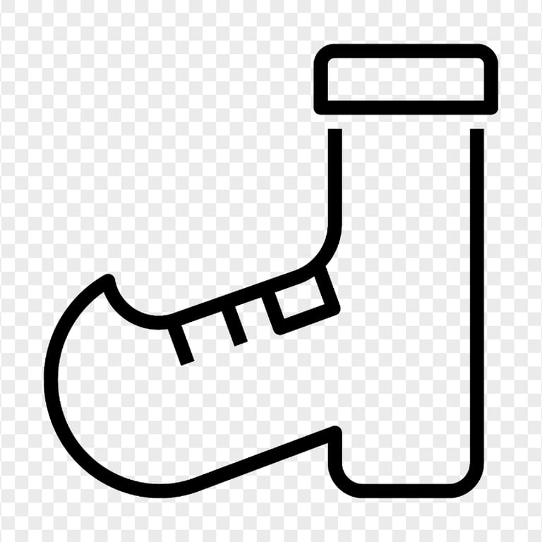 HD Elf Santa Outline Black Shoe Boot PNG | Citypng