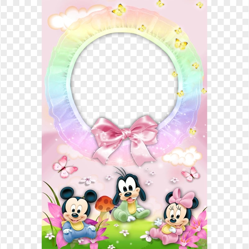 Mickey Mouse, Goofy And Minnie Photo Frame HD PNG | Citypng