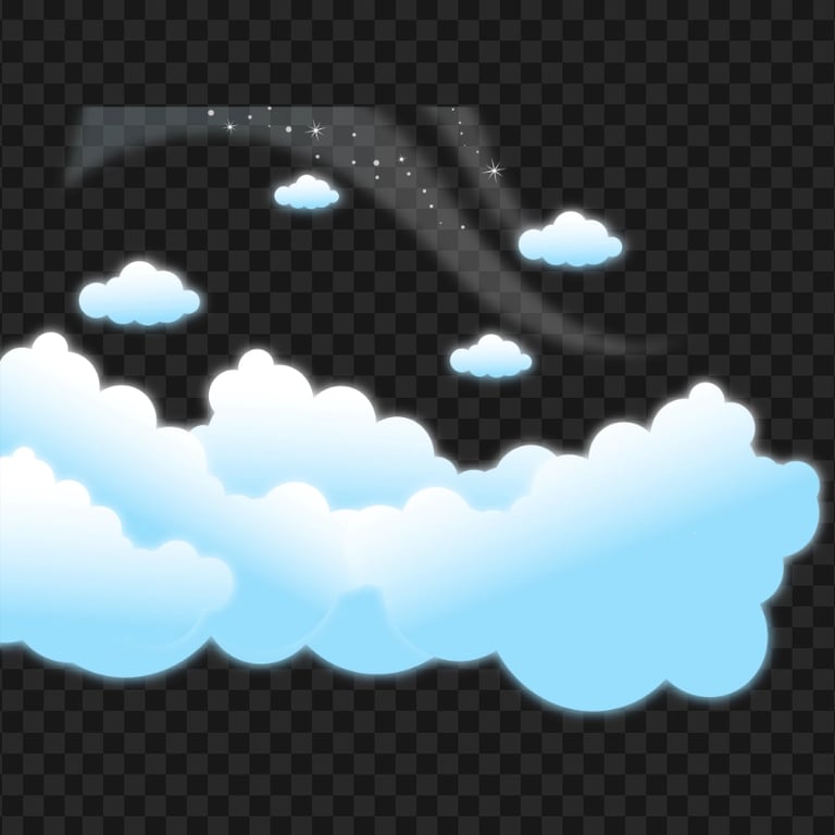 HD Two Blue Cartoon Clouds Illustration PNG | Citypng