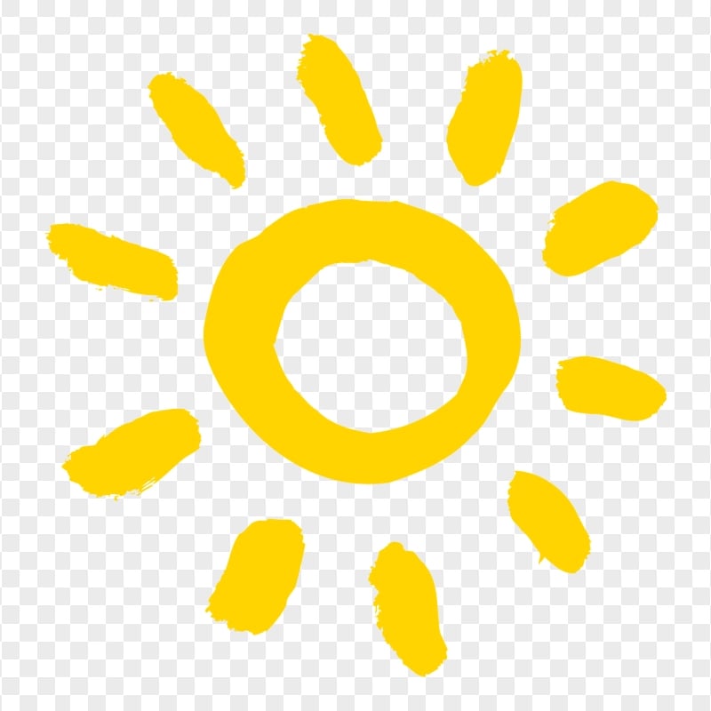 HD Yellow Paint Brush Stroke Sun Icon PNG | Citypng