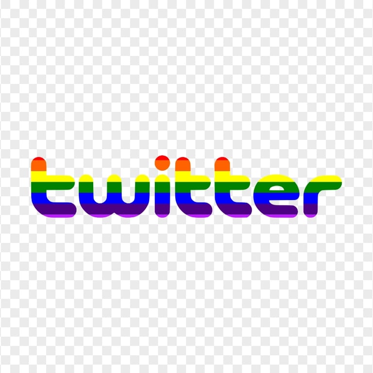 HD Twitter Rainbow Text Logo PNG | Citypng