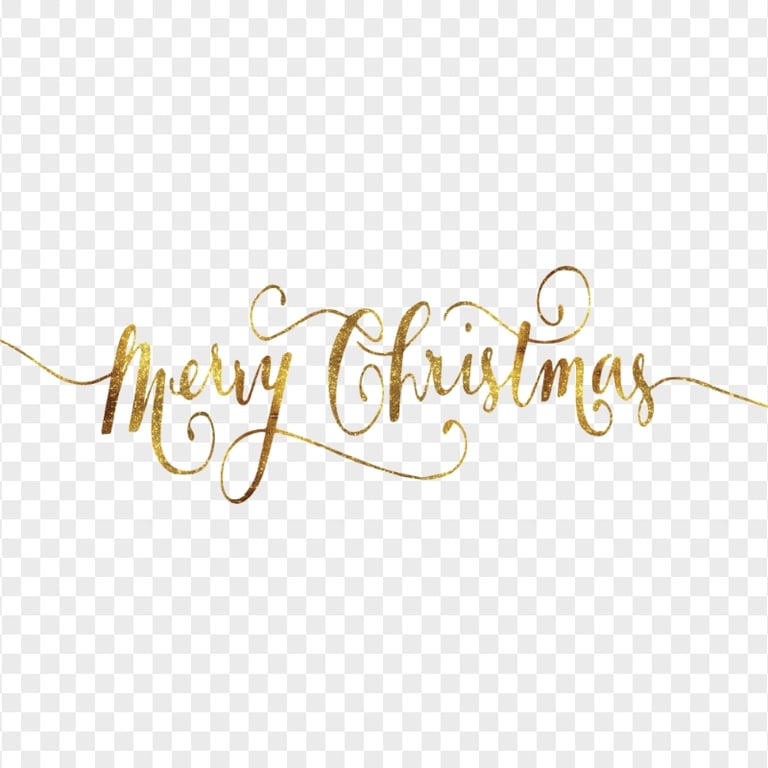 Merry Christmas Gold Glitter Text Calligraphy PNG | Citypng