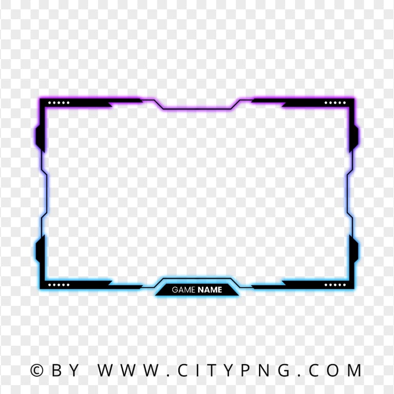 HD Glowing Neon Purple and Blue Live Streaming Frame PNG | Citypng