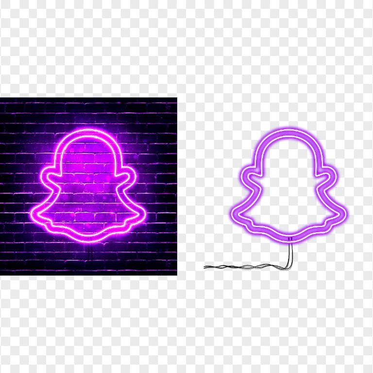 HD Snapchat Purple Neon Glowing Logo PNG | Citypng
