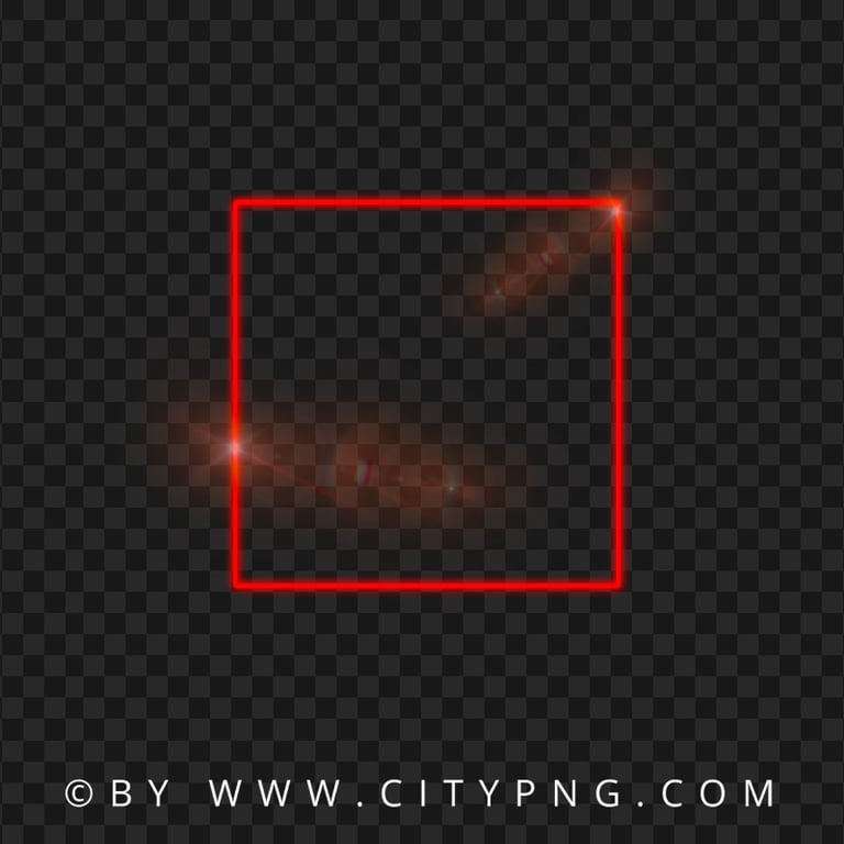 Neon Red Square Frame Flare Effect PNG | Citypng