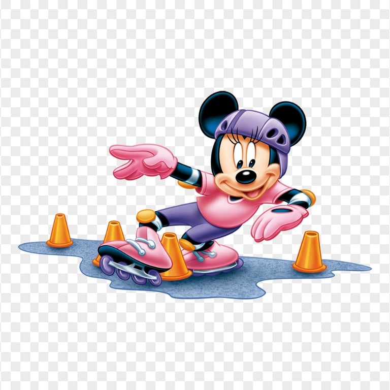 HD Minnie Mouse Roller Skates Illustration PNG | Citypng