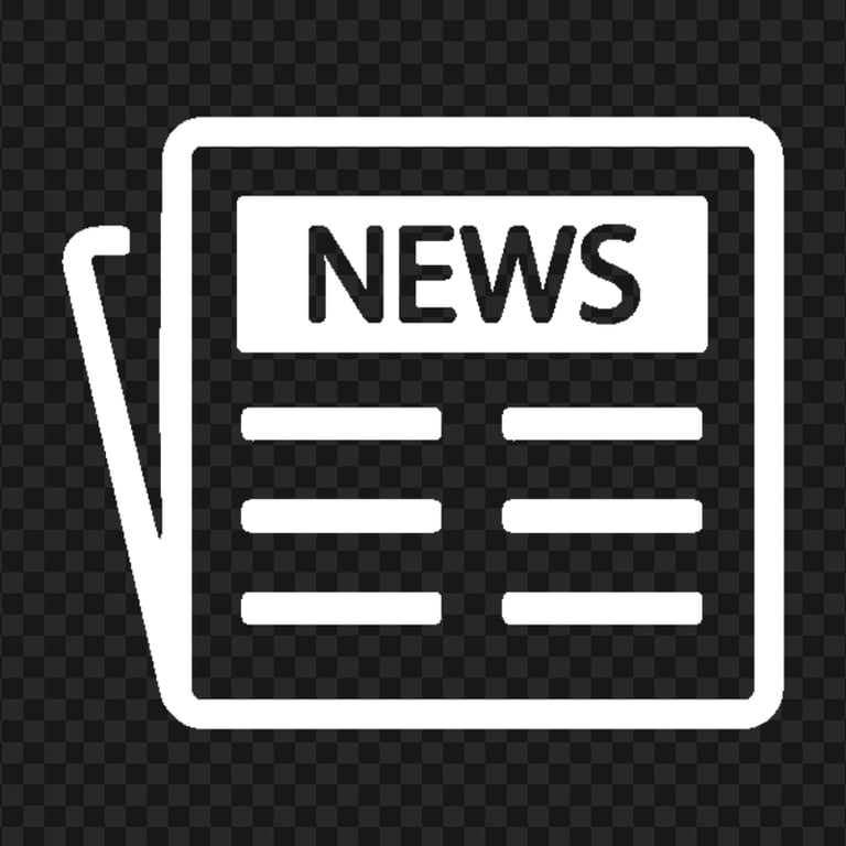 Transparent HD Newspaper News Press White Icon | Citypng