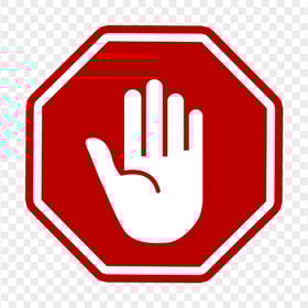 HD Red Stop Hand Print Sign PNG | Citypng
