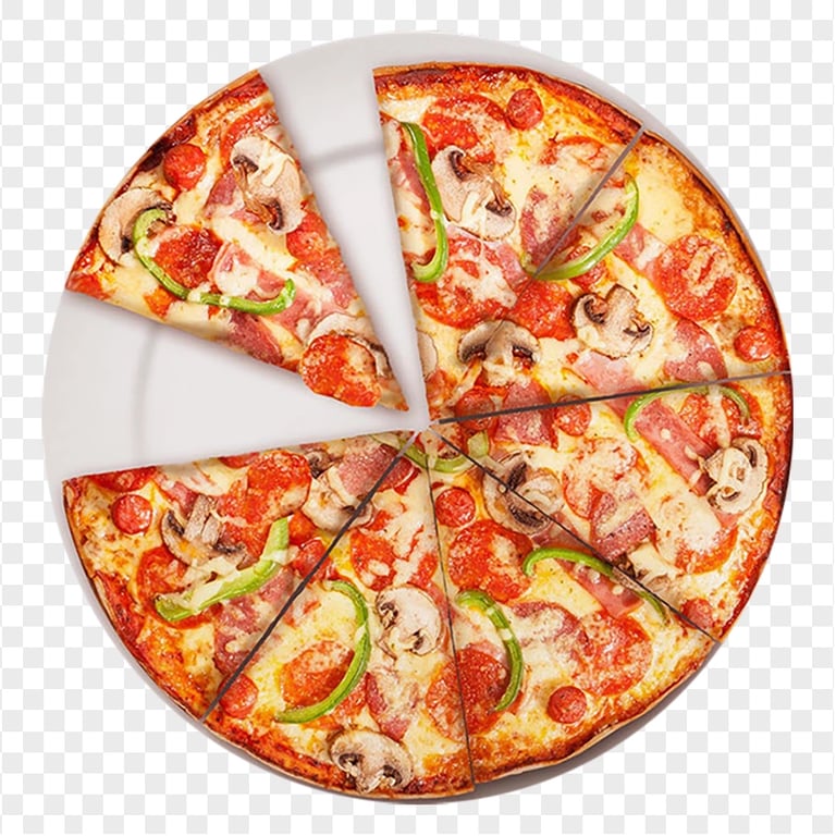 Crispy Sliced Veggie Pizza Top View Transparent PNG | Citypng