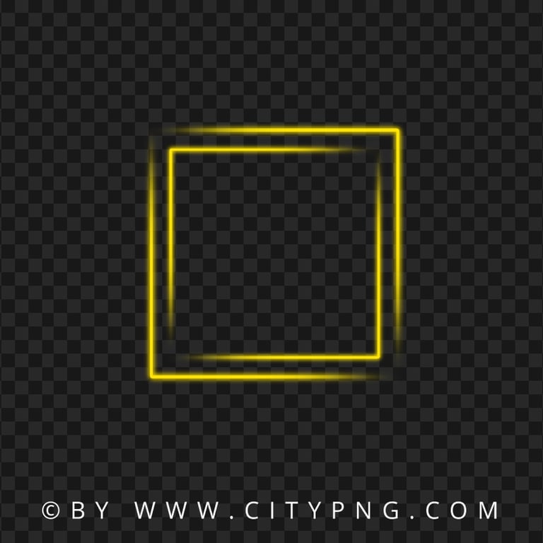 HD PNG Creative Square Neon Yellow Frame Border | Citypng