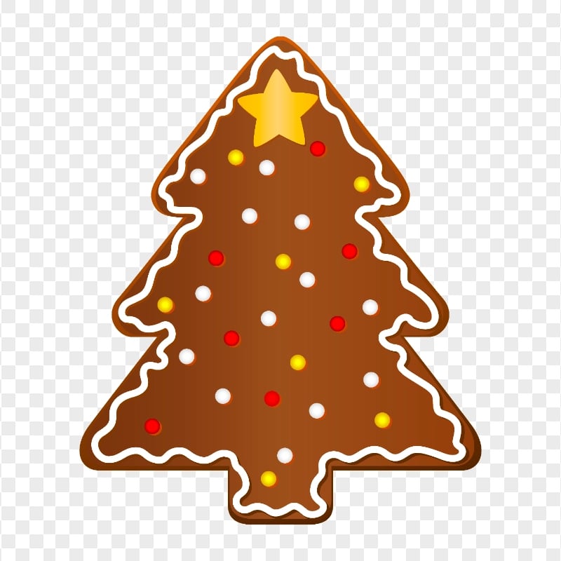 Vector Cartoon Brown Gingerbread Christmas Tree PNG | Citypng