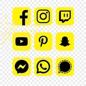 HD Yellow Social Media Logos Icons PNG | Citypng