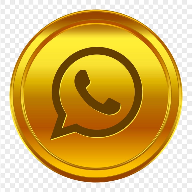 HD Golden Gold Whatsapp Wa Whats Coin Style Icon PNG | Citypng