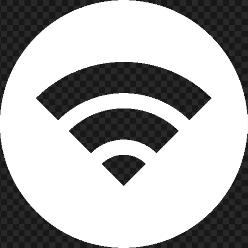 Wireless Wifi Round White Logo Icon Download PNG | Citypng