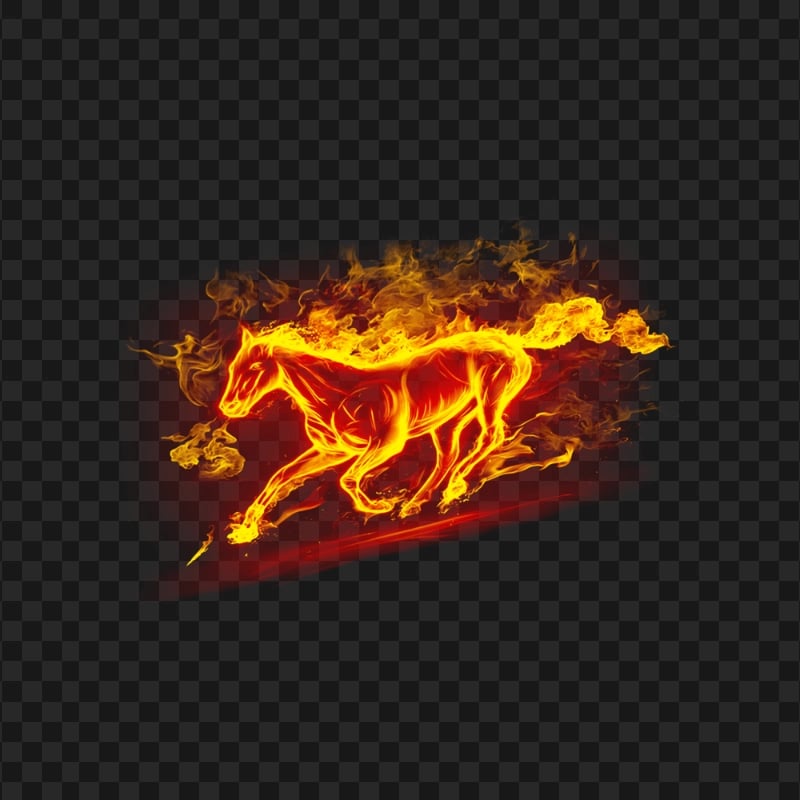 Running Fire Horse Transparent Background | Citypng