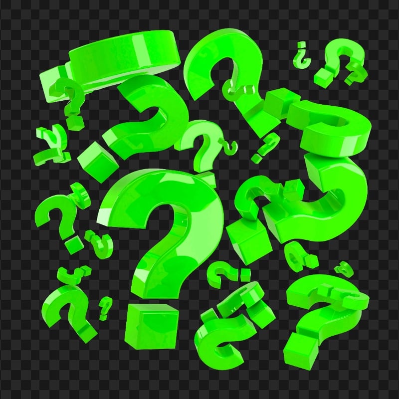 3D Green Question Marks Icons Pattern PNG Image | Citypng
