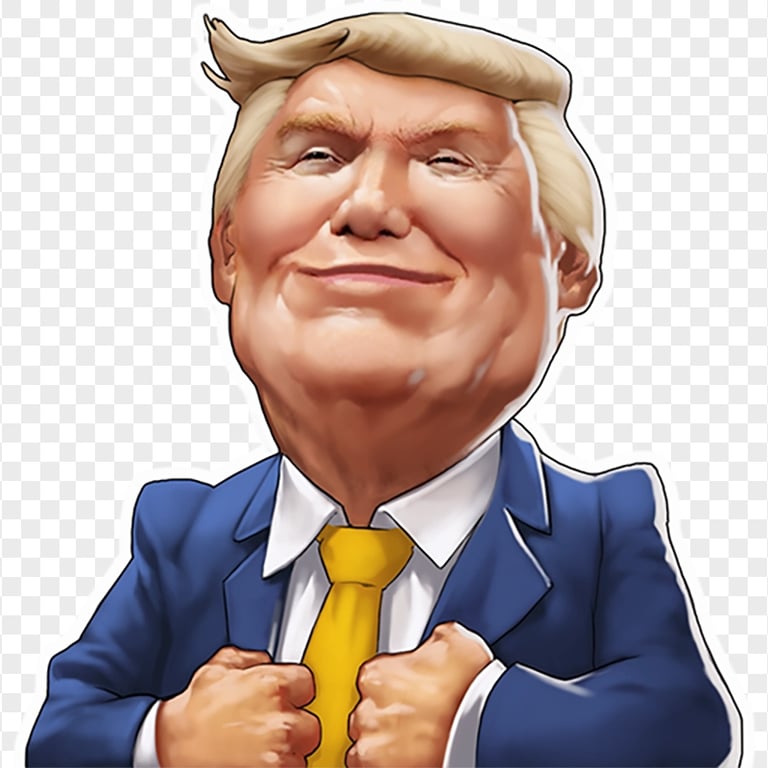 Donald Trump Cartoon Sticker Illustration | Citypng